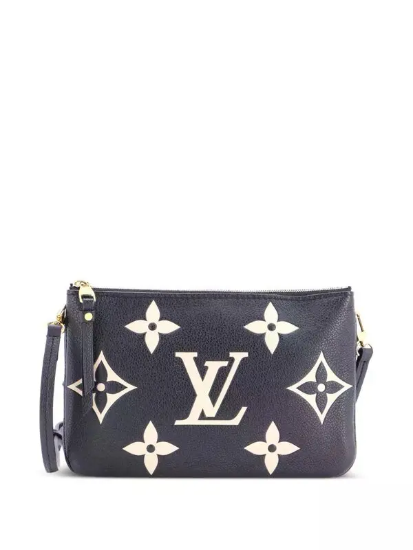 LOUIS VUITTON Double Zip Pochette Bag - Black