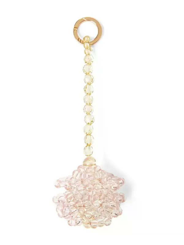 0711 TBILISI Floral Motif Beaded Keychain - Pink