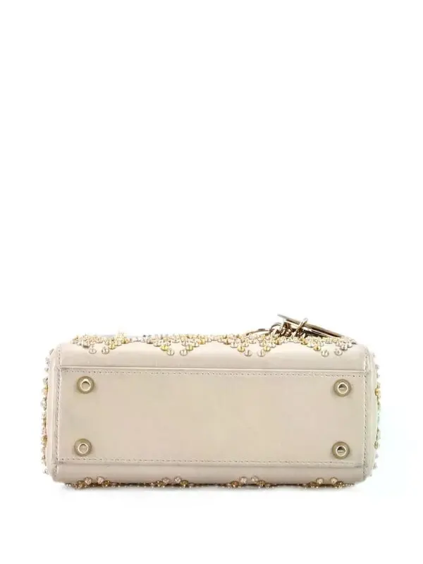 Dior Lady Chain Bag Crystal Embellished Leather Mini Satchel