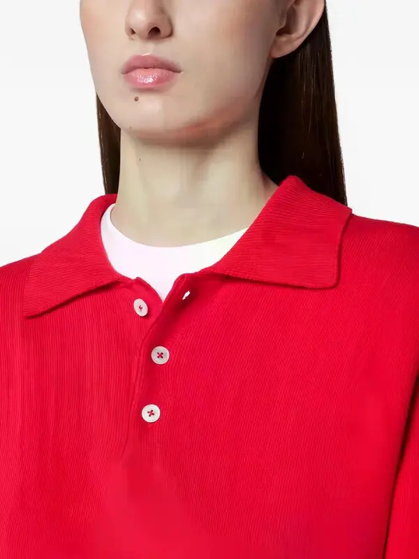 DUNST Ribbed Polo Collar Sweater