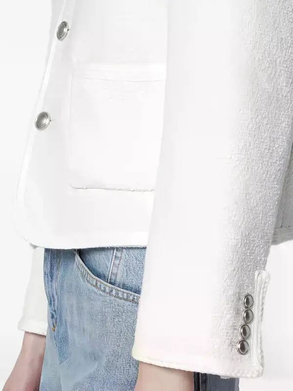 DUNST Cream Silver-tone Button Jacket