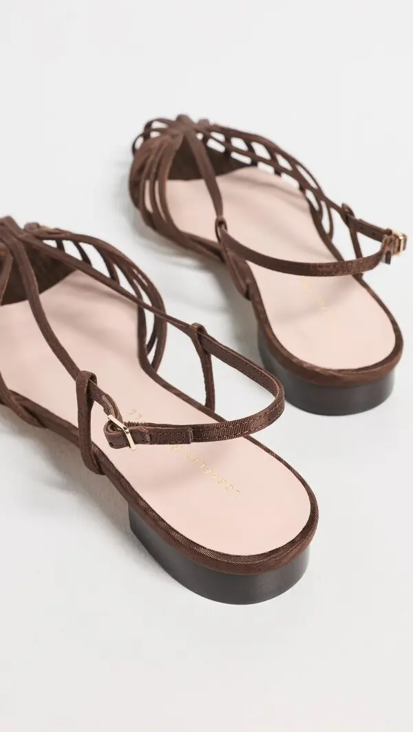 LOEFFLER RANDALL Devon Lattice Slingback Sandals - Chocolate