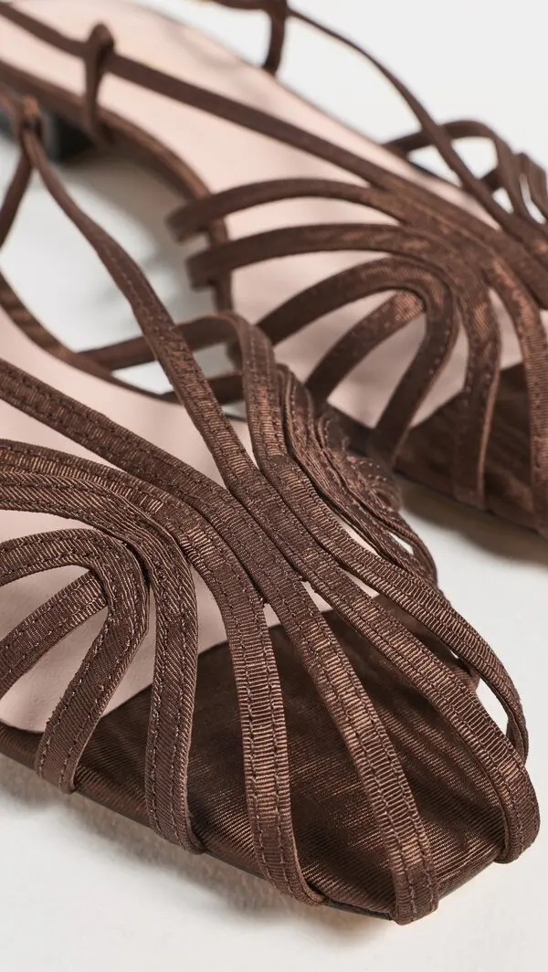 LOEFFLER RANDALL Devon Lattice Slingback Sandals - Chocolate