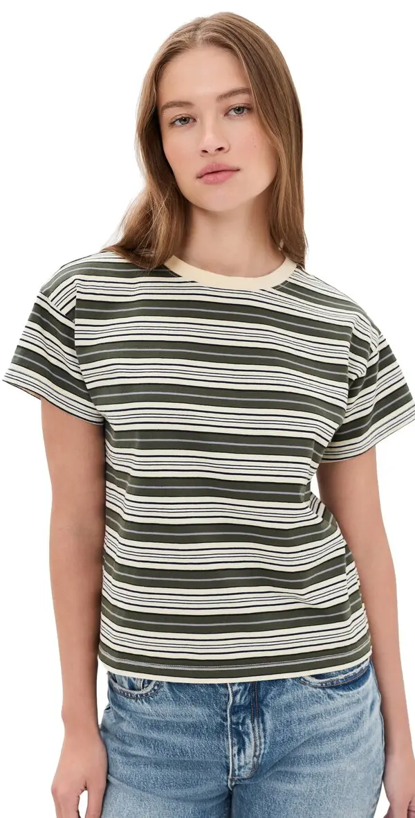 Rag & Bone Kelly Stripe Boxy Jersey Tee