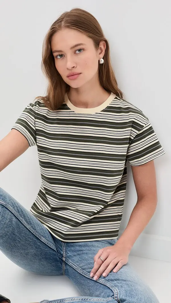 Rag & Bone Kelly Stripe Boxy Jersey Tee