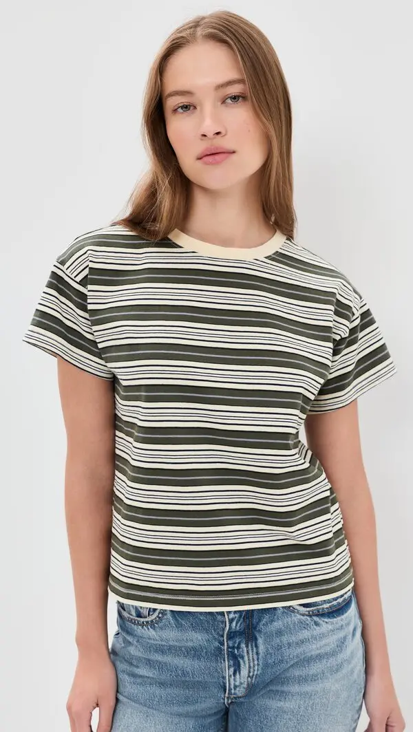 Rag & Bone Kelly Stripe Boxy Jersey Tee
