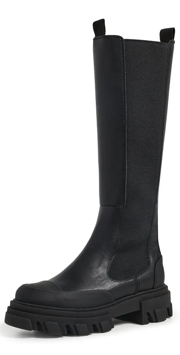 GANNI Cleated Stitch High Chelsea Boots