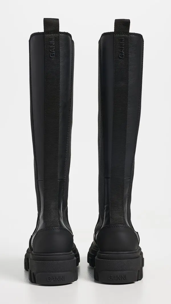 GANNI Cleated Stitch High Chelsea Boots