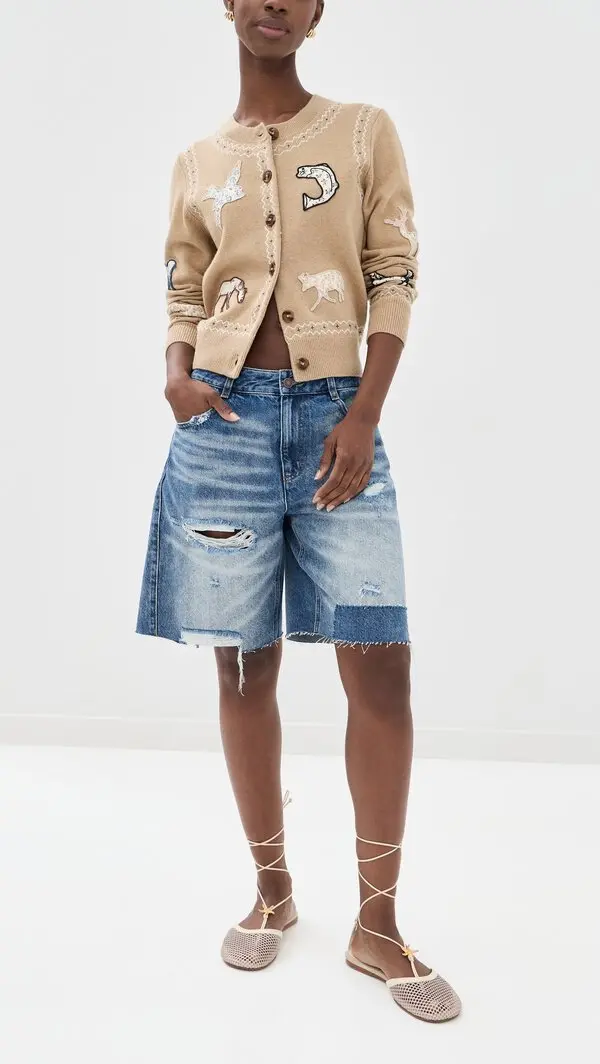 Sea Milene Denim Knee Shorts