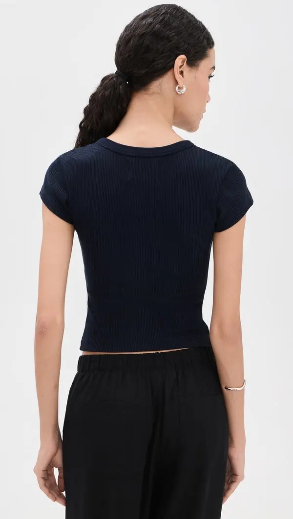 Citizens Of Humanity Tabby Short Sleeve Cardigan - Navy