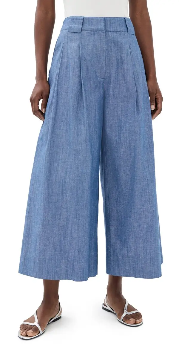 APIECE APART Elan Midrise Palazzo Pants - Chambray