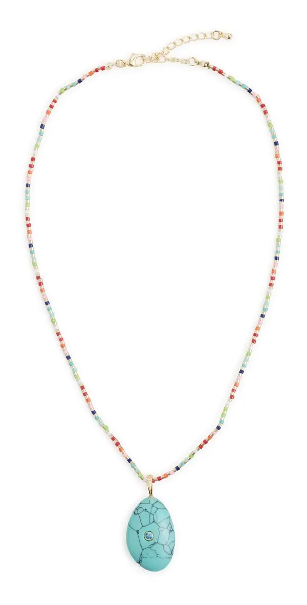 ADINA EDEN Beaded Drop Necklace - Multicolor