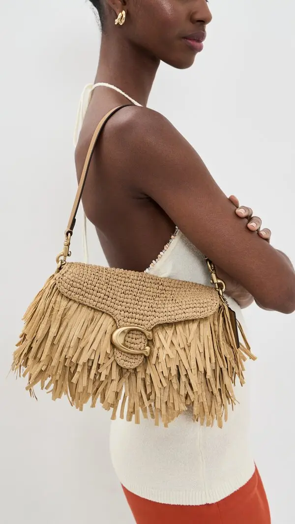 COACH Straw Tabby Shoulder Bag