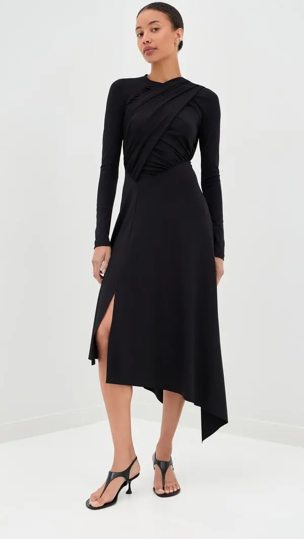 Victoria Beckham Long Sleeve Wrap Dress