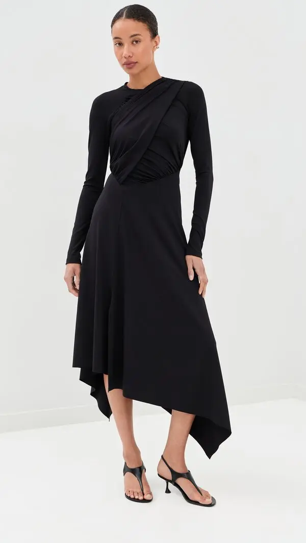 Victoria Beckham Long Sleeve Wrap Dress