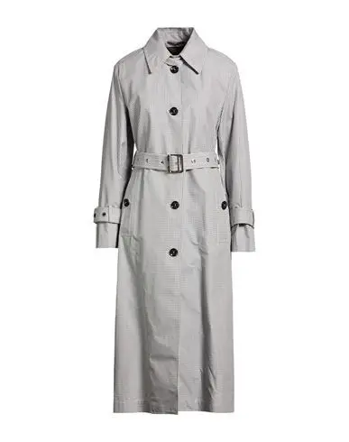 MOORER Checked Cotton Trench Coat - Grey