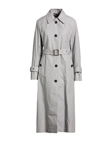 MOORER Checked Waterproof Trench Coat - Light Grey