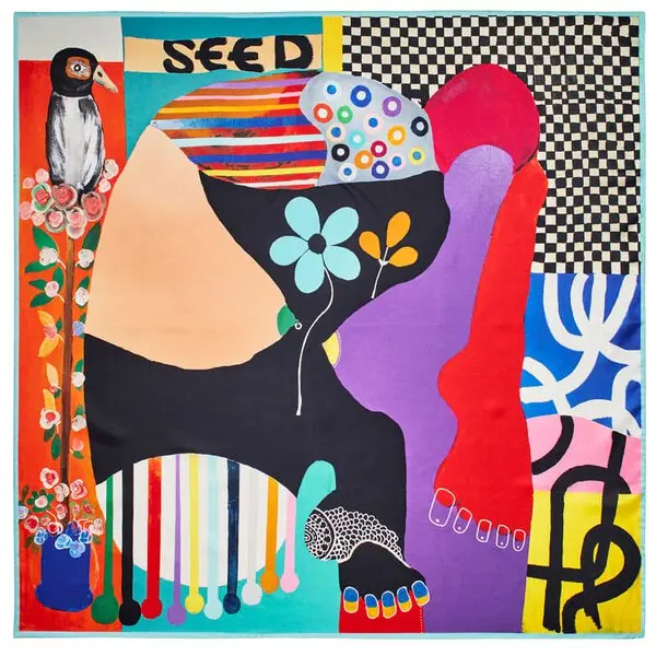 ASPINAL OF LONDON X Kojo Marfo Object Of Worship Silk Scarf - Multi-colour