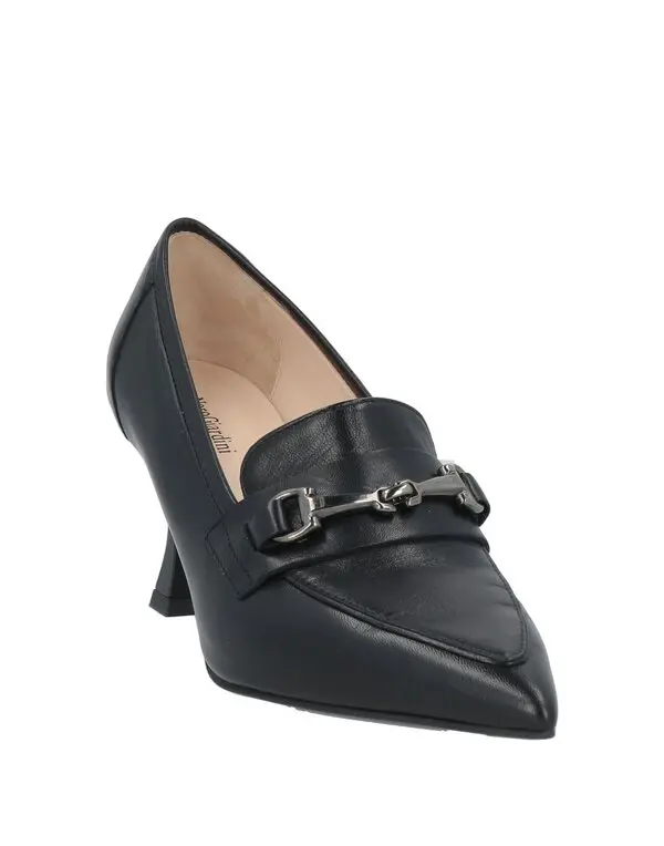 NEROGIARDINI Leather Loafers With Metal Appliqués And Pointed Toe