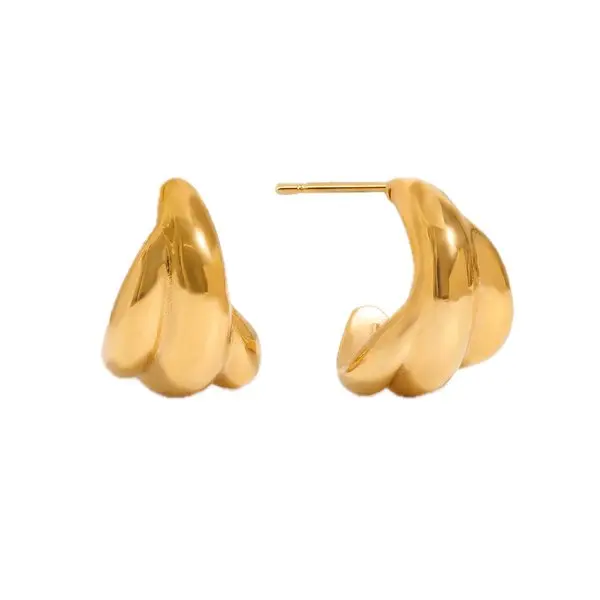 ELK & BLOOM 14k Triple Wrap Stud Earrings - Gold