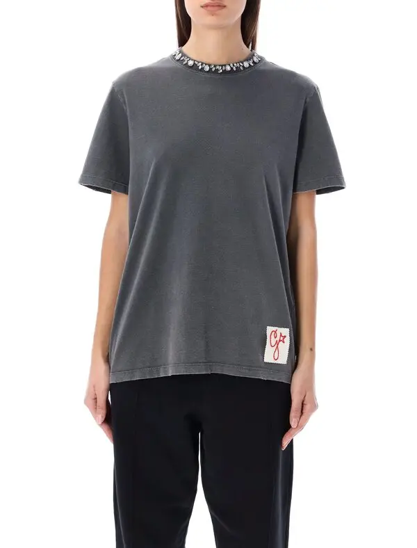 GOLDEN GOOSE Embellished Neck T-shirt