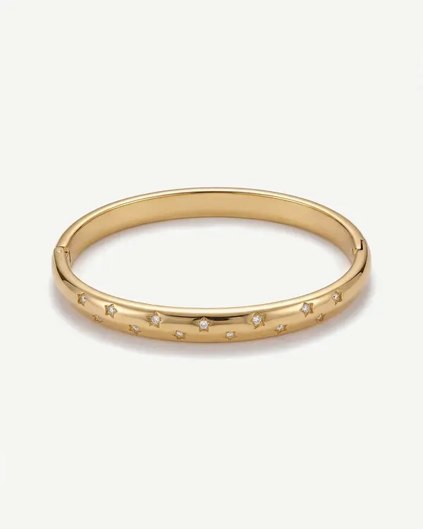 ELK & BLOOM Chunky Gemstone Starlight 14k Bangle - Gold