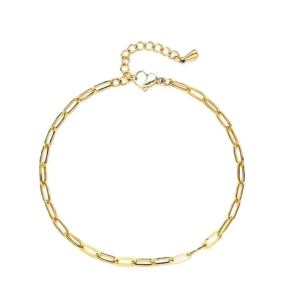 ELK & BLOOM 14k Plated Stainless Steel Paperclip Link Bracelet - Gold