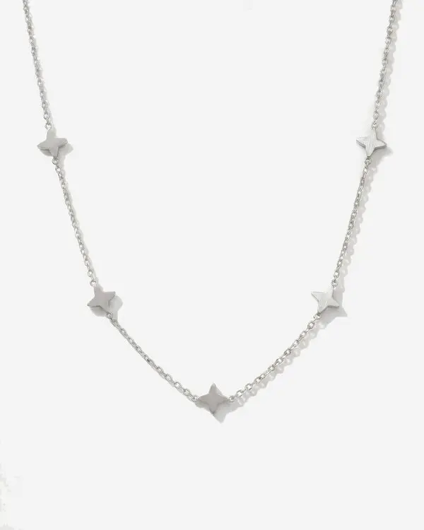 ELK & BLOOM Lucky Clover Choker Necklace - Silver