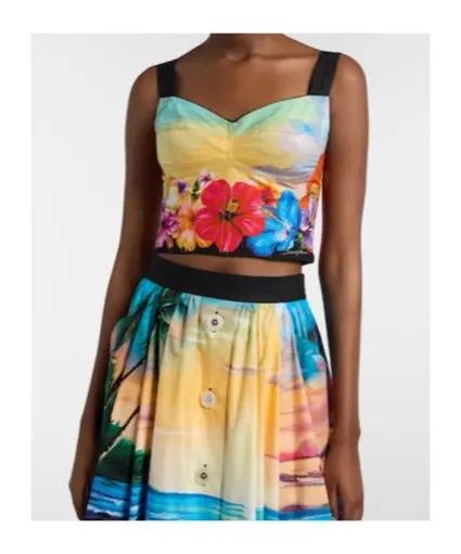 Dolce & Gabbana Printed Cotton-blend Bustier
