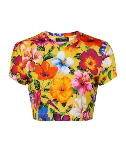 Dolce & Gabbana Floral Cotton Crop Top