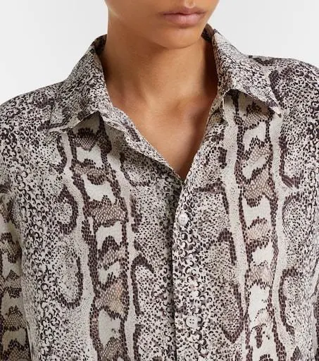 Balenciaga Snake-print Silk Shirt