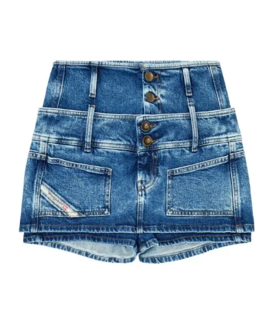 DIESEL® Double-waistband Denim Skort - Medium Blue