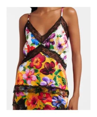 Dolce & Gabbana Floral Lace-trimmed Silk-blend Camisole