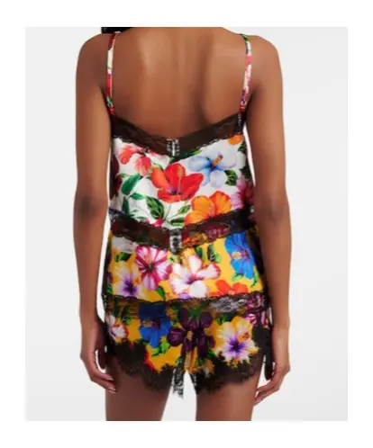 Dolce & Gabbana Floral Lace-trimmed Silk-blend Camisole