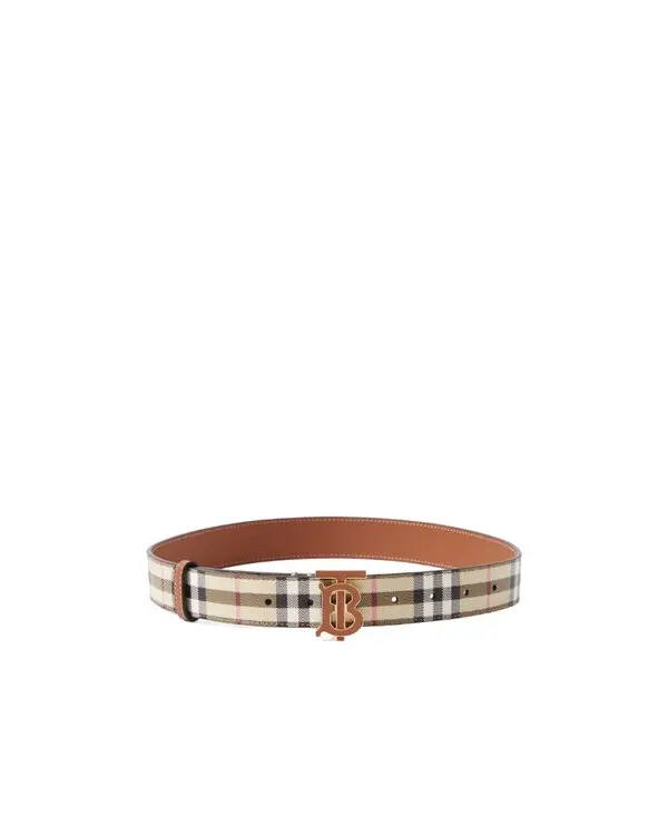 Burberry Tb Logo Buckle Check Belt