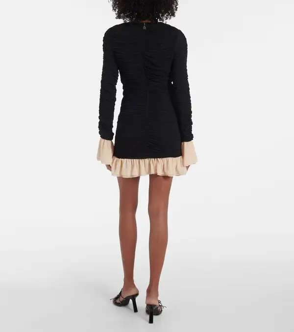 ROTATE BY BIRGER CHRISTENSEN Ruffled Crewneck Mini Dress