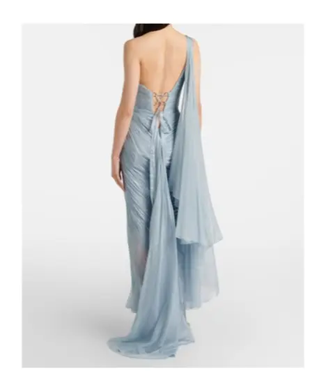 MARIA LUCIA HOHAN Florencia One-shoulder Gown - Blue