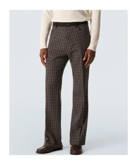 WALES BONNER Country Checked Linen-blend Straight Pants