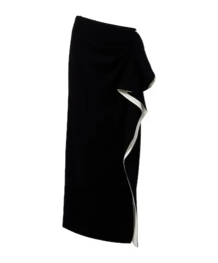 Proenza Schouler Cella Ruffled Crêpe Maxi Skirt - Black