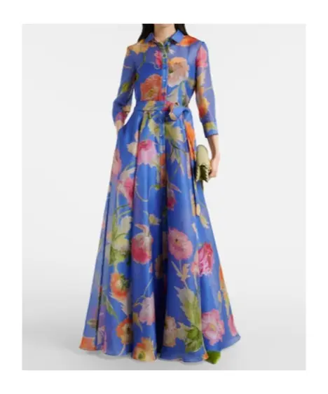 Carolina Herrera Floral Silk Organza Gown