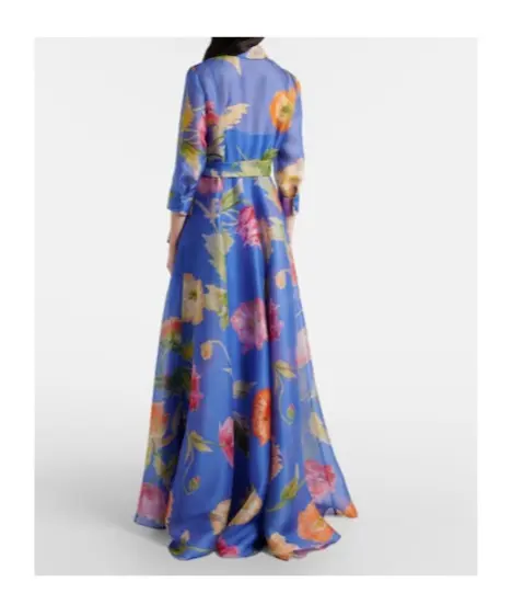 Carolina Herrera Floral Silk Organza Gown