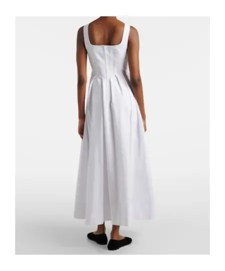 Sportmax Giro Cotton Canvas Midi Dress