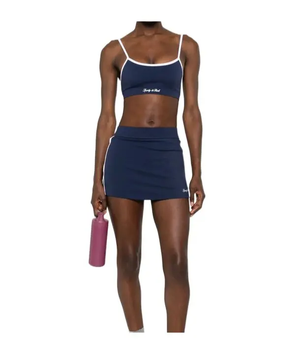 SPORTY  RICH Sporty & Rich Cropped Sports Vest - Brown