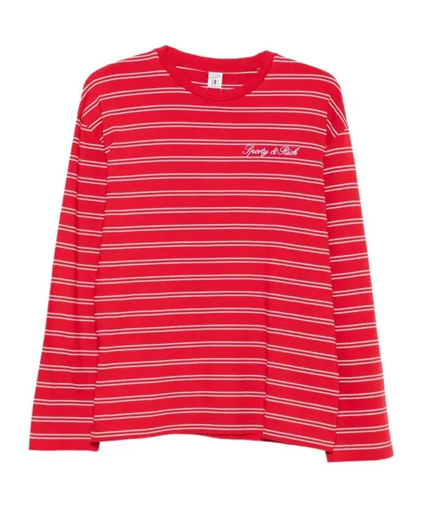 SPORTY  RICH Sporty & Rich Striped T-shirt