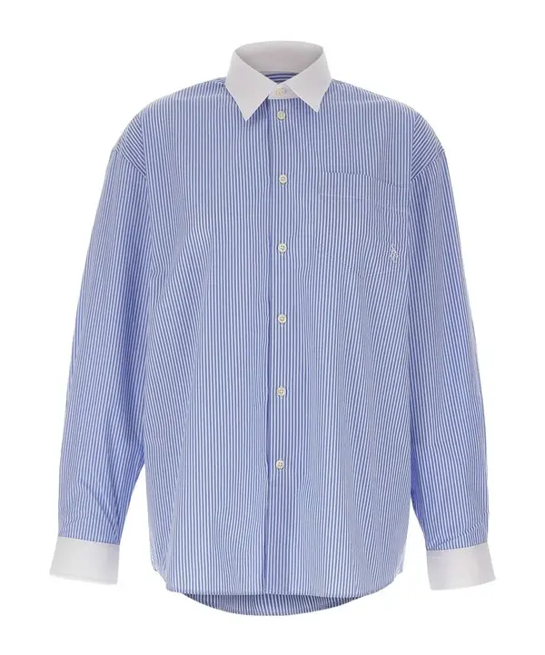 SPORTY  RICH Sporty & Rich Striped Button-down Shirt