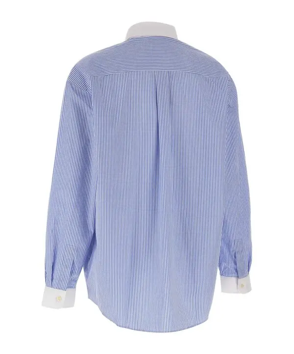 SPORTY  RICH Sporty & Rich Striped Button-down Shirt