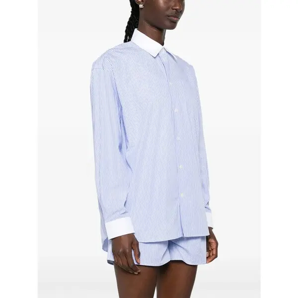SPORTY  RICH Sporty & Rich Striped Button-down Shirt