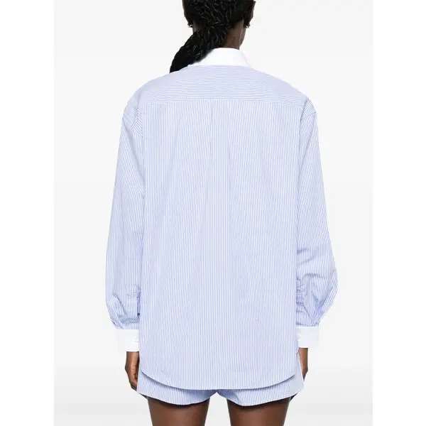 SPORTY  RICH Sporty & Rich Striped Button-down Shirt