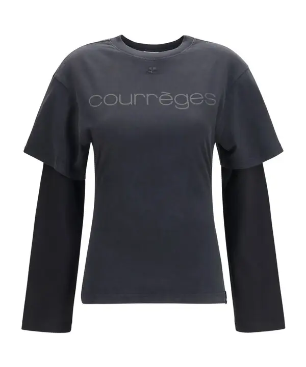 COURREGES Courrèges Layered Long-sleeve T-shirt - Black