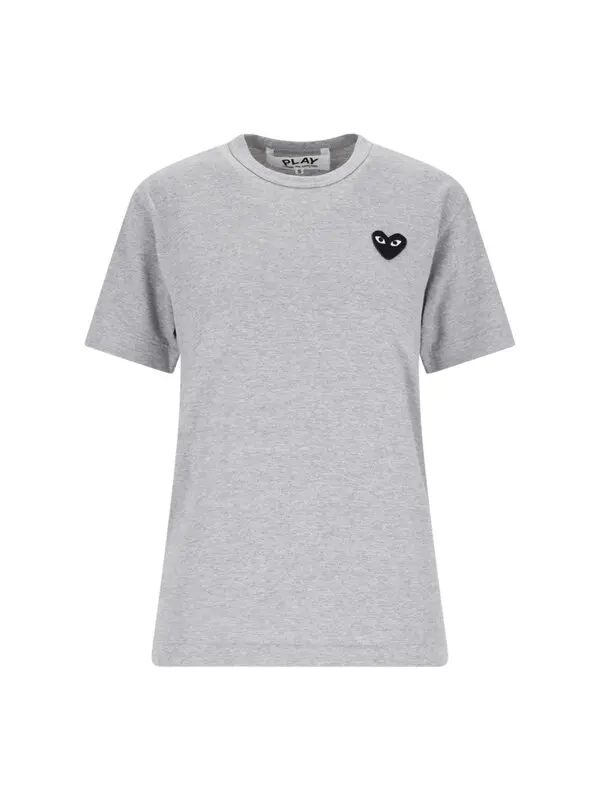 Play Comme Des Garcon Heart Patch Crewneck T-shirt - Gray